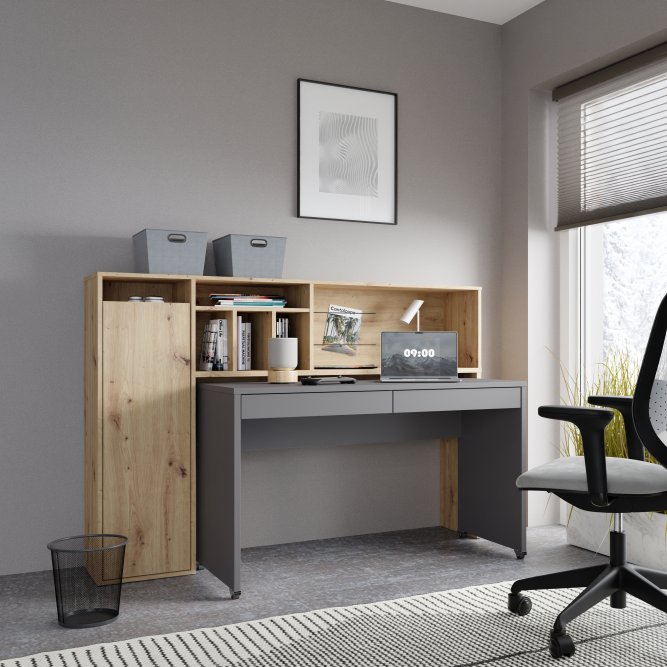 Biurko na kółkach z regałem TRYNIDAD - EGRB331L-C818 - Meble FORTE